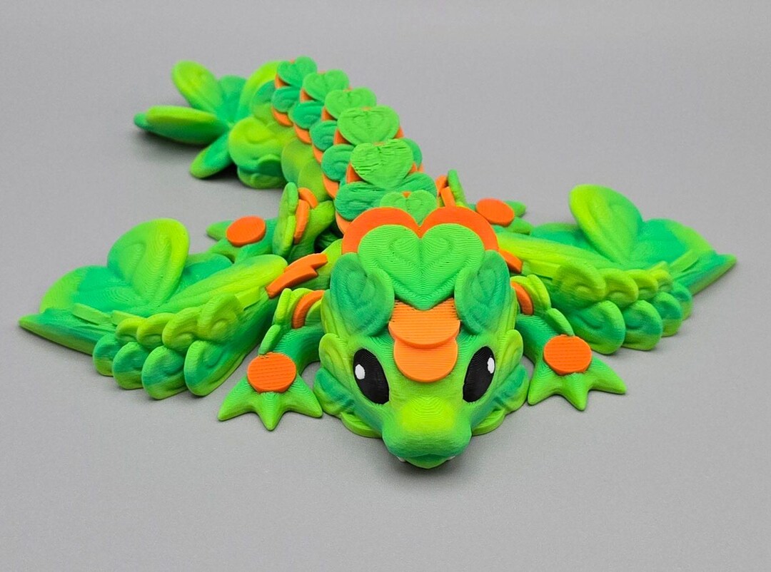 Lucky Clover Dragon | 3D Printed Poseable Fantasy Creature ...