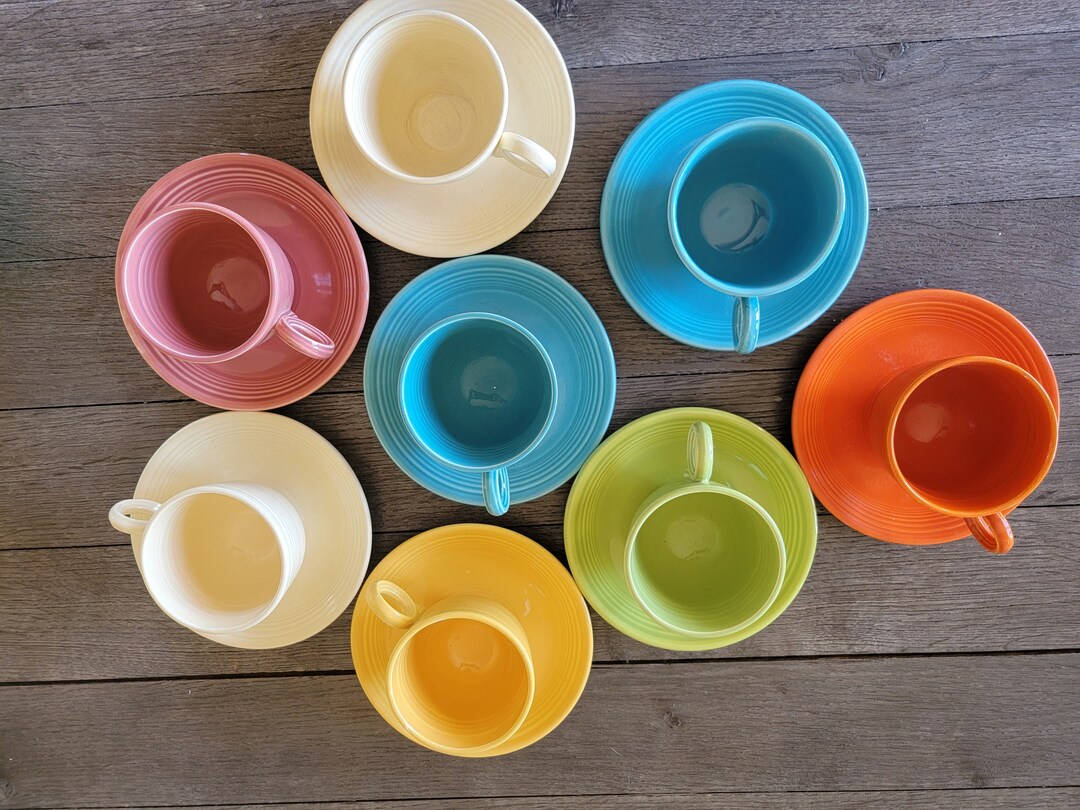 Original Vintage Fiesta Fiestaware Tea Cup and Saucers - Etsy