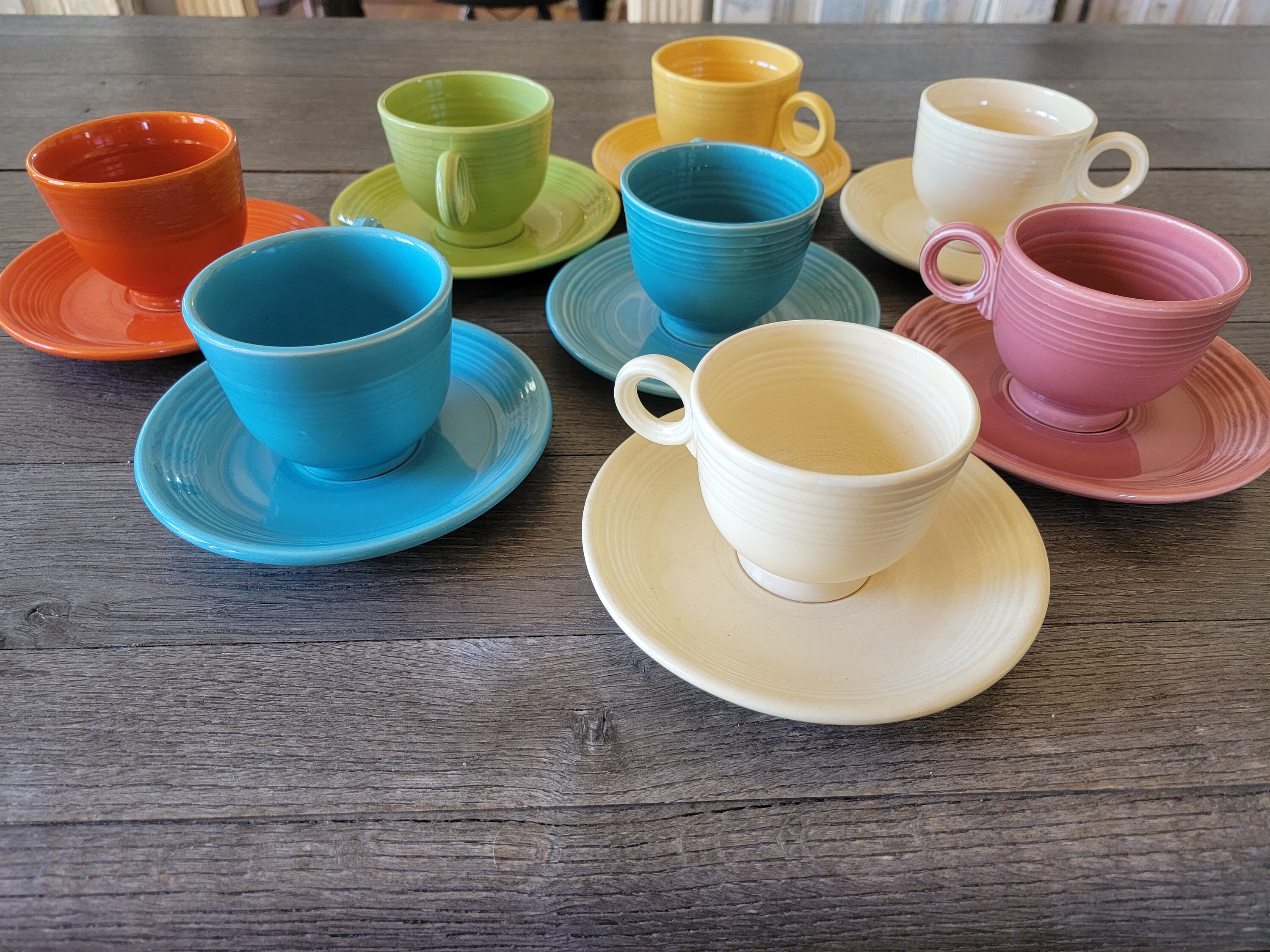 Original Vintage Fiesta Fiestaware Tea Cup and Saucers - Etsy