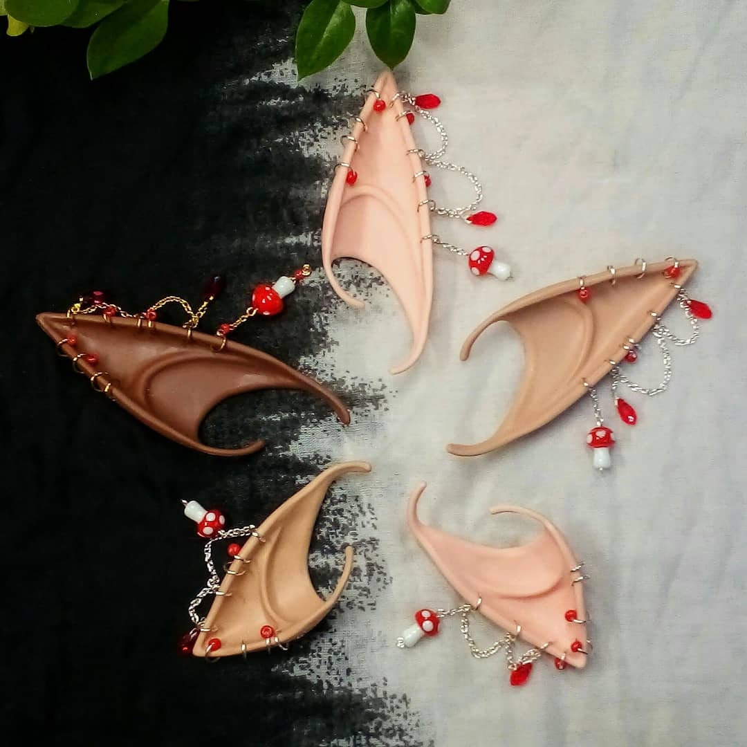 Red Amanita Fly Agaric Mushroom Elf Ears Fairy Ears Cosplay - Etsy