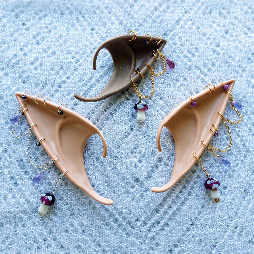 Purple Mushroom Elf Ears, Fairy Ears - Etsy