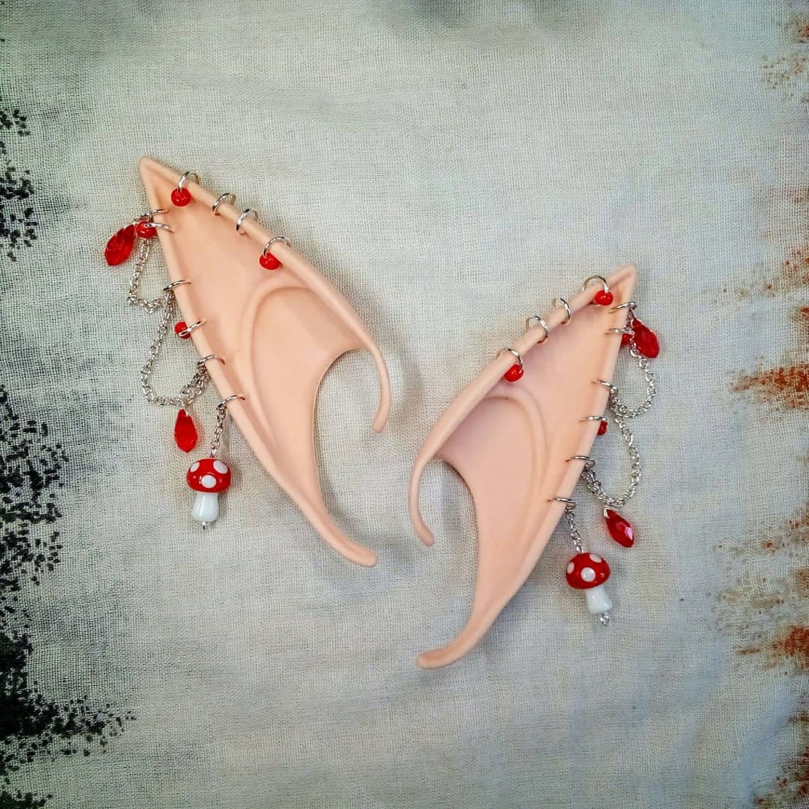 Red Amanita, Fly Agaric Mushroom Elf Ears, Fairy Ears, Cosplay Costume ...
