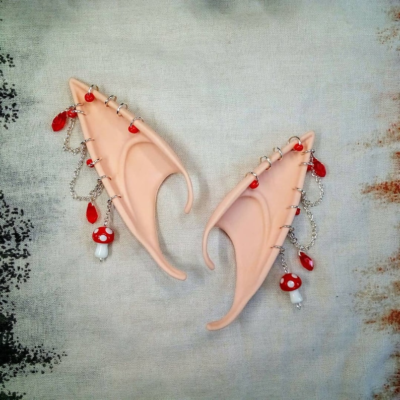 Red Amanita, Fly Agaric Mushroom Elf Ears, Fairy Ears, Cosplay Costume ...