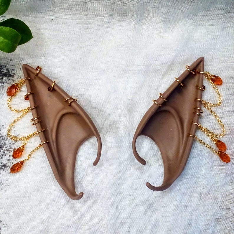 Crystal Drops Long Elf Ears, Custom Fairy Ears - Etsy