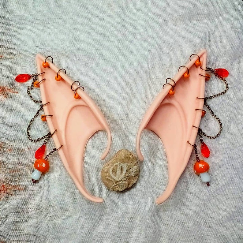 Orange Mushroom Elf Ears, Fairy Ears - Etsy