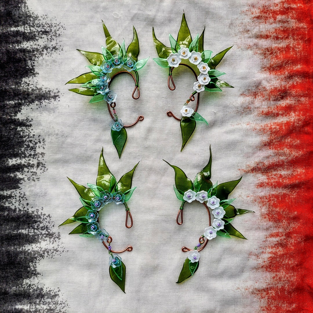 Spring Flowers Elf Ear Cuffs, Floral Fairy Ears - Etsy