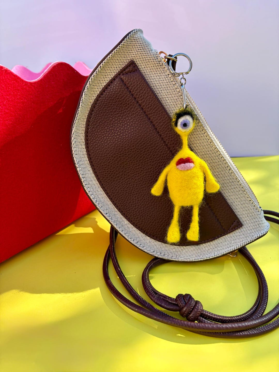 Needle Felted Monster Bag Charm: Poseable Wool Art - Etsy