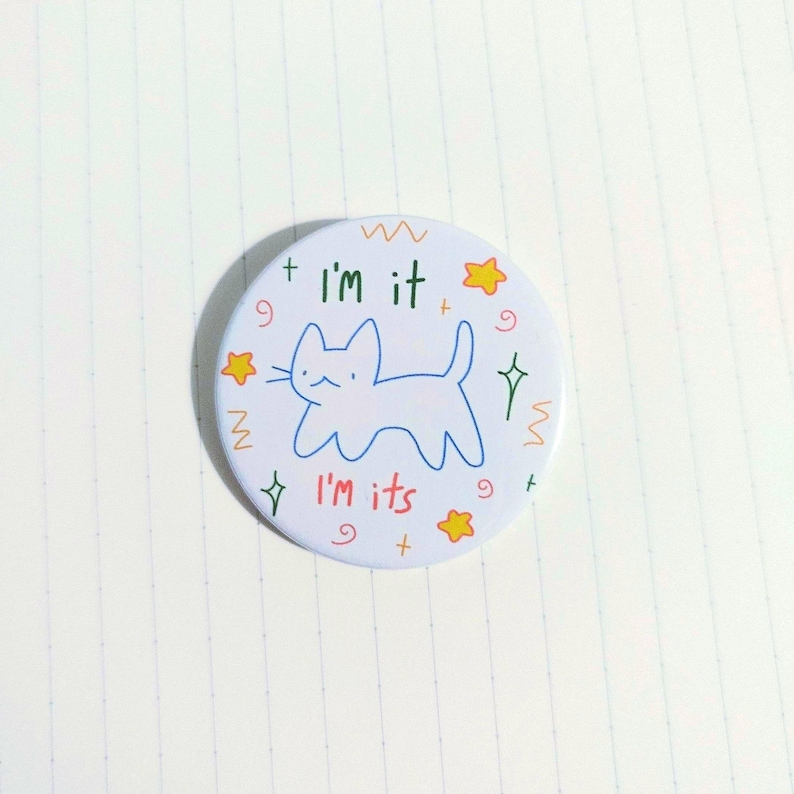 Doodle Kitty Pronoun Pins - Etsy