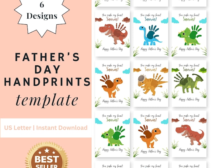 Father’s Day Handprint Craft | PRINTABLE | Dad, You’re Totally DINO ...