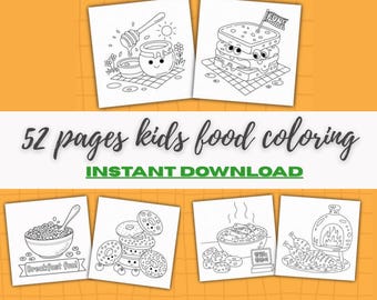 Kawaii Food Coloring Pages for Kids | Cute Printable Dessert Art | 52 ...