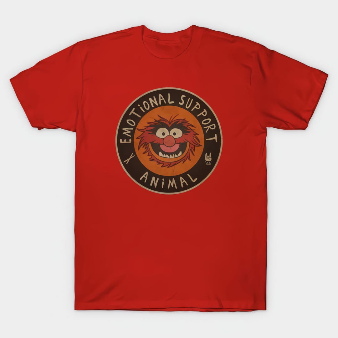 Vintage 70s Muppets Emotional Support Animal Red T-shirt Size S-4X ...