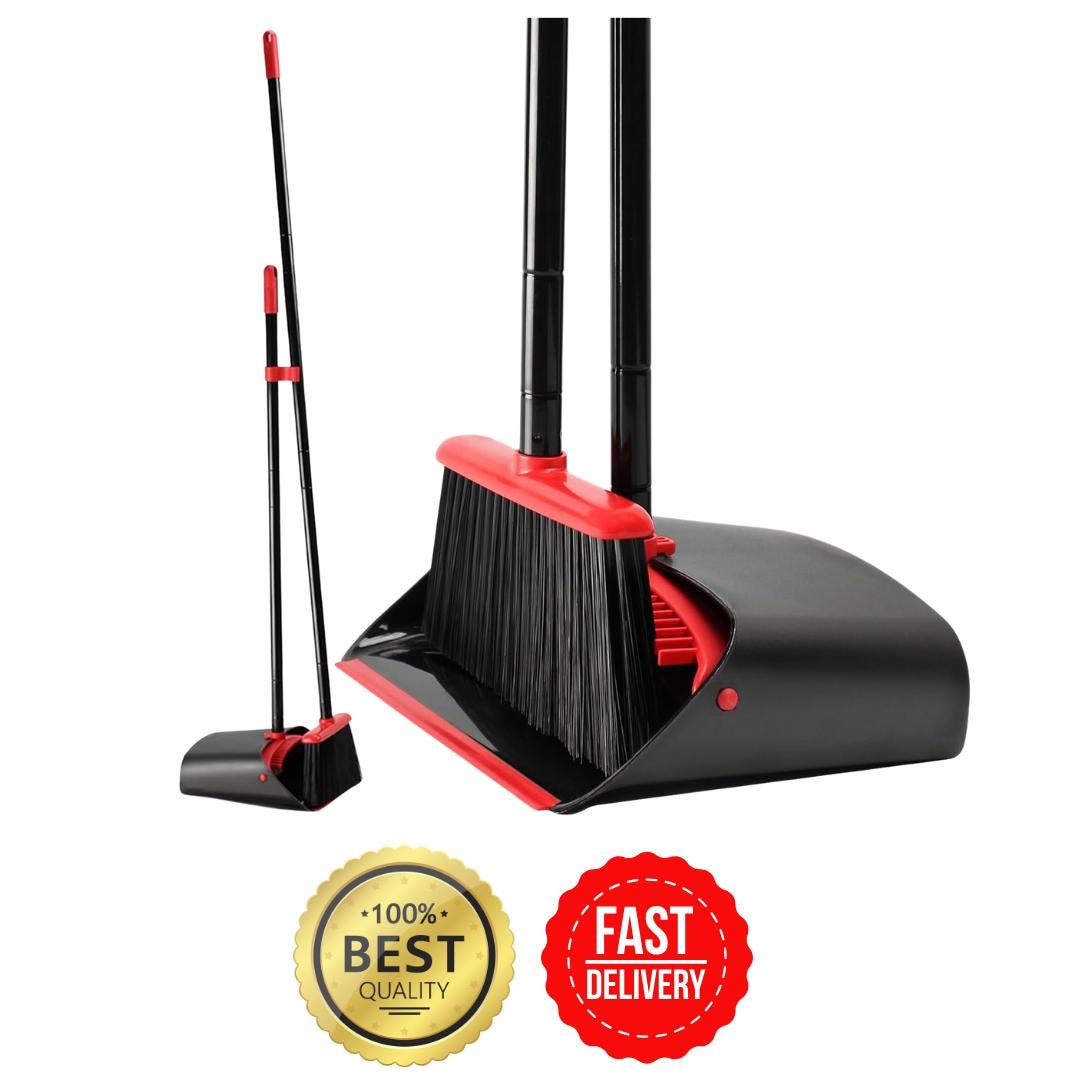 Upright Broom and Dustpan Set - Compact Sweep Combo for Home Cleaning ...