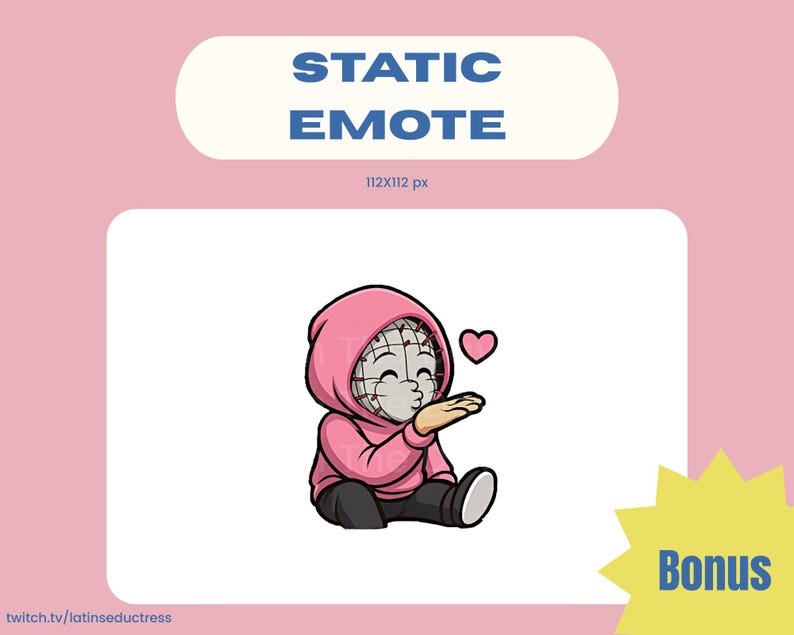 Pinhead Blowing a Kiss Animated Emote + Bonus Static Horror Emote ...