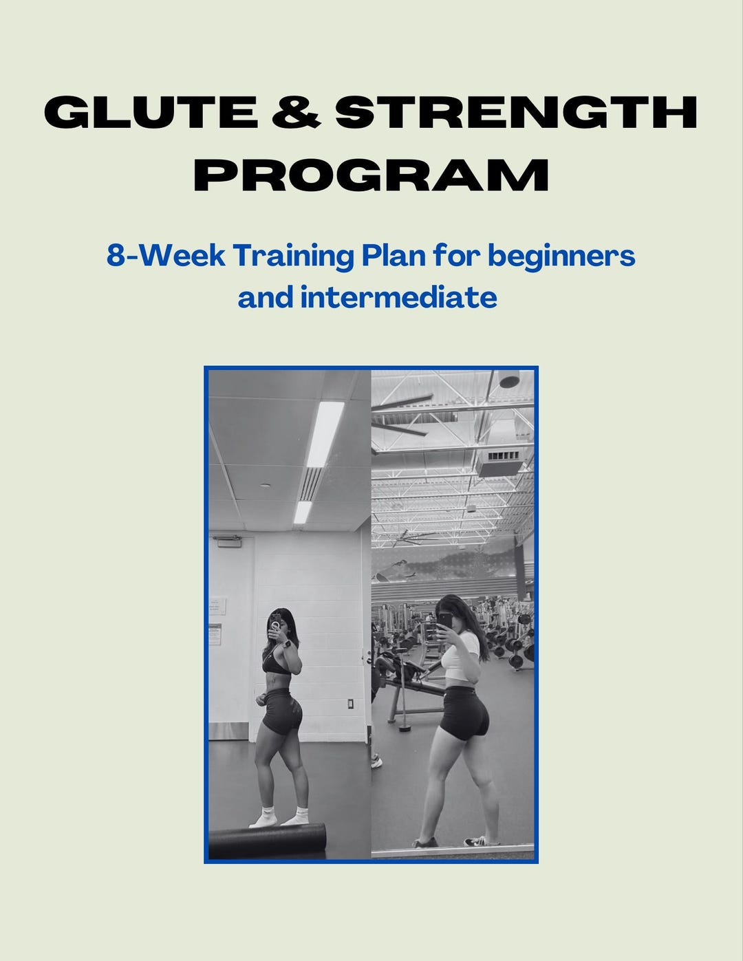 8-week Glute & Strength Workout Plan (beginner to Intermediate) | Home or Gym Program | PDF ...