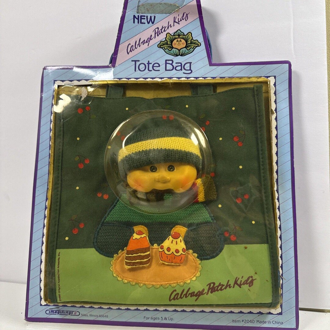 Vintage 1985 Cabbage Patch Kids Canvas Tote - Boy With Dessert Hat ...