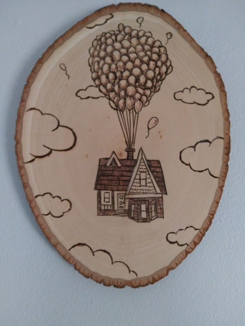 Disney up Inspired Wood Burn Wall Art - Etsy
