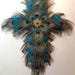 Peacock Feather Cross Home Wall Decor,unique One of a Kind Handmade ...