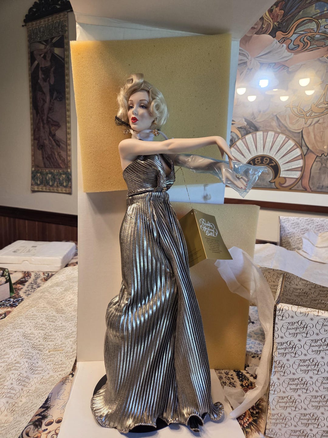 Franklin Mint Marilyn Monroe Porcelain Glittering Glamorous Golden Marilyn Doll - Etsy
