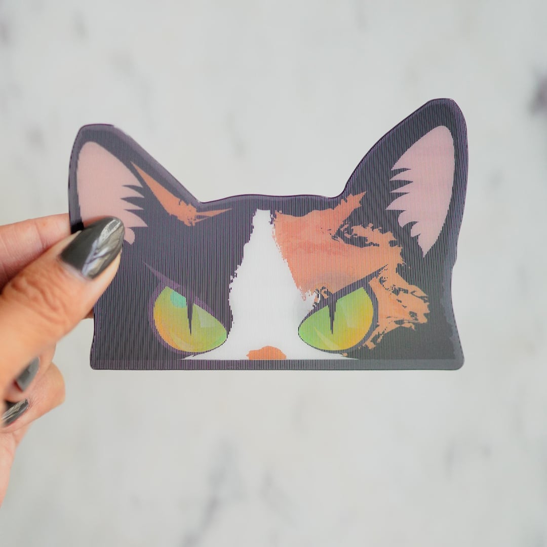 Calico Cat Peeker Vinyl Sticker 3D Motion/animated | Cats Stickers ...