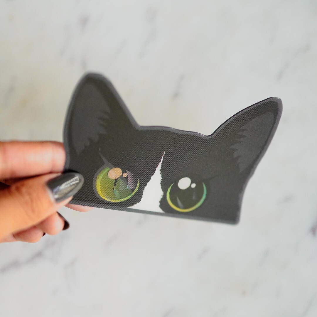 Tuxedo Cat Peeker Vinyl Sticker 3D Motion/animated | Cats Stickers ...