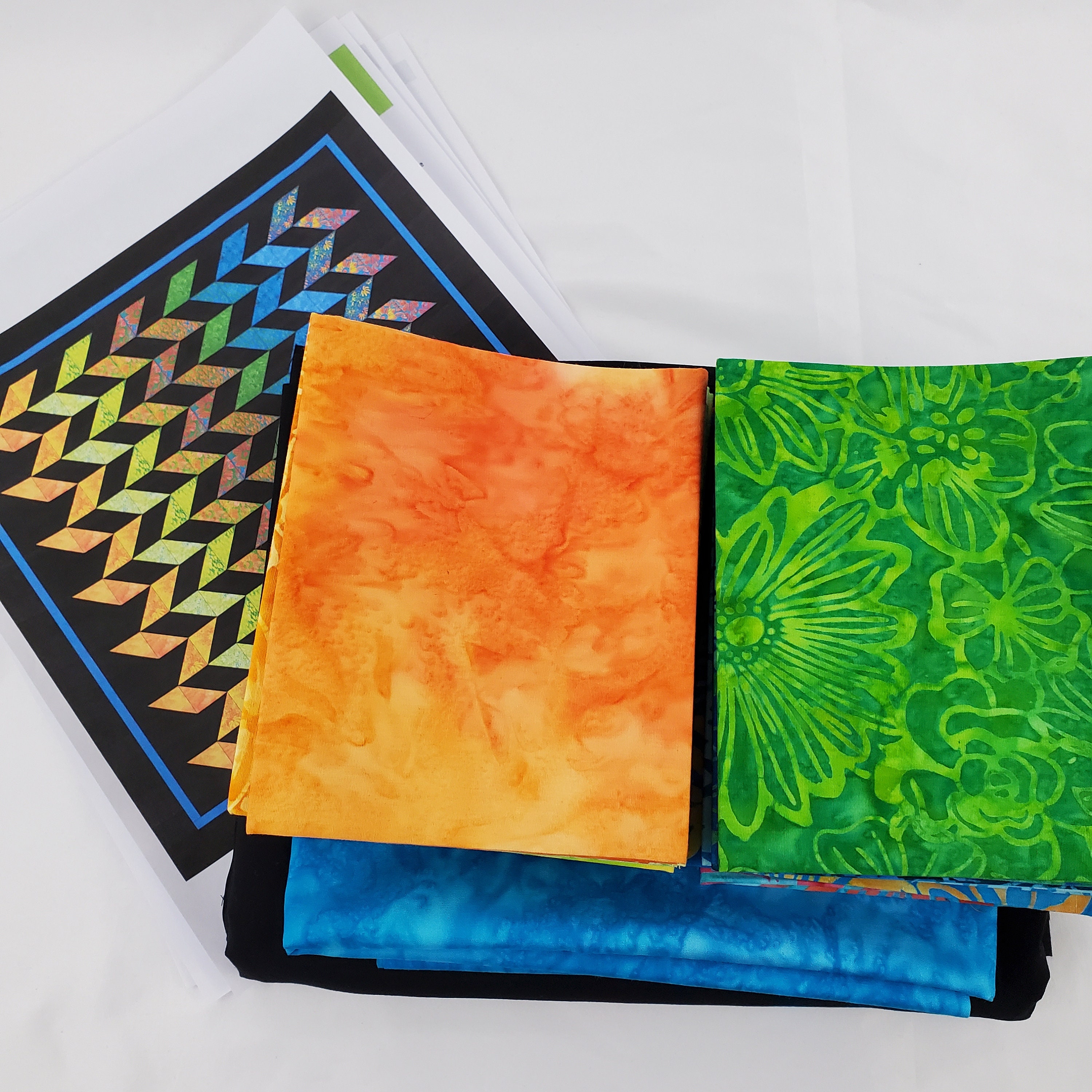 Batik Fabric Bundle Summer Zest and Black Tonal Batiks From - Etsy