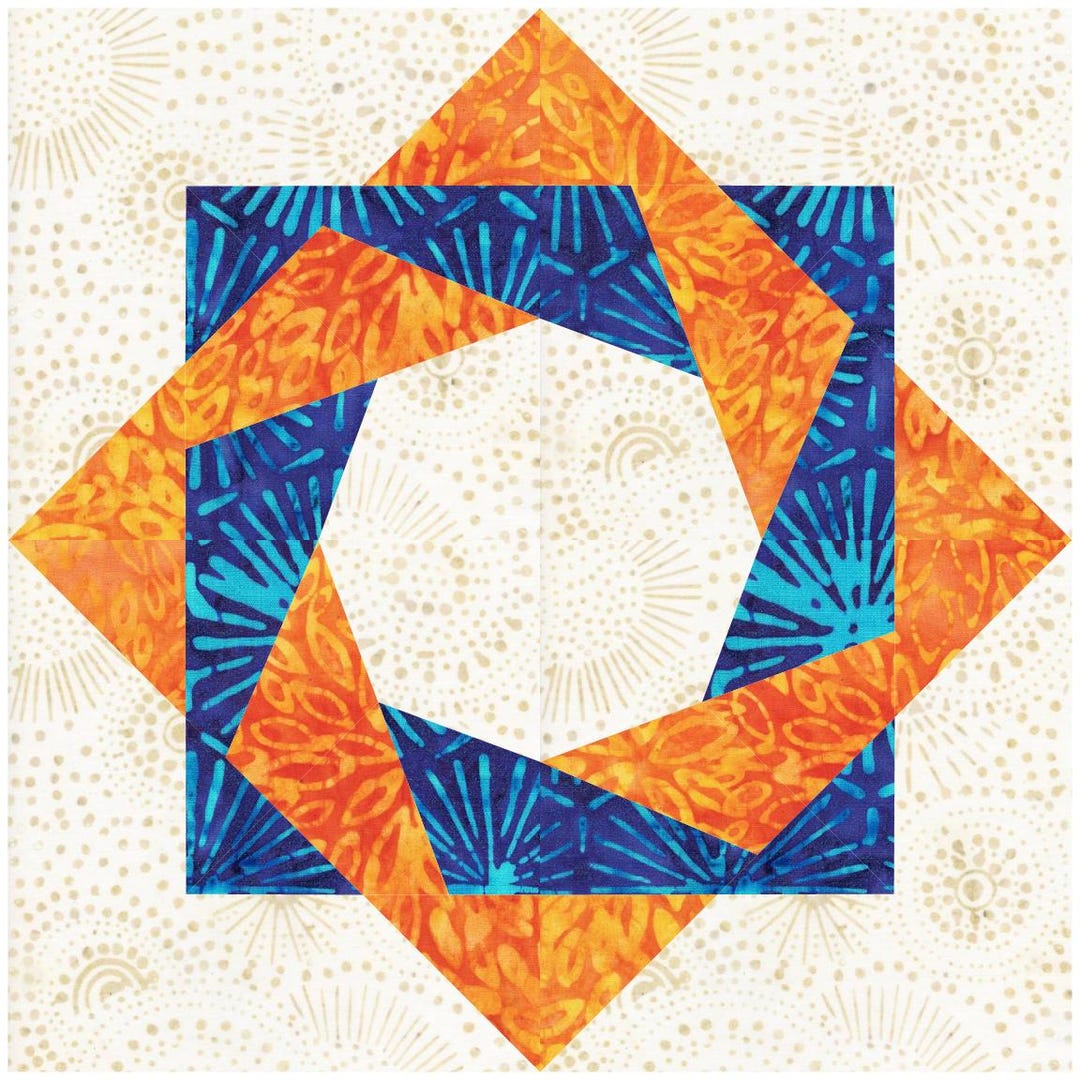 Intertwined Squares —FPP Block Bundle - Finished Block Sizes 4”, 6”, 8 ...