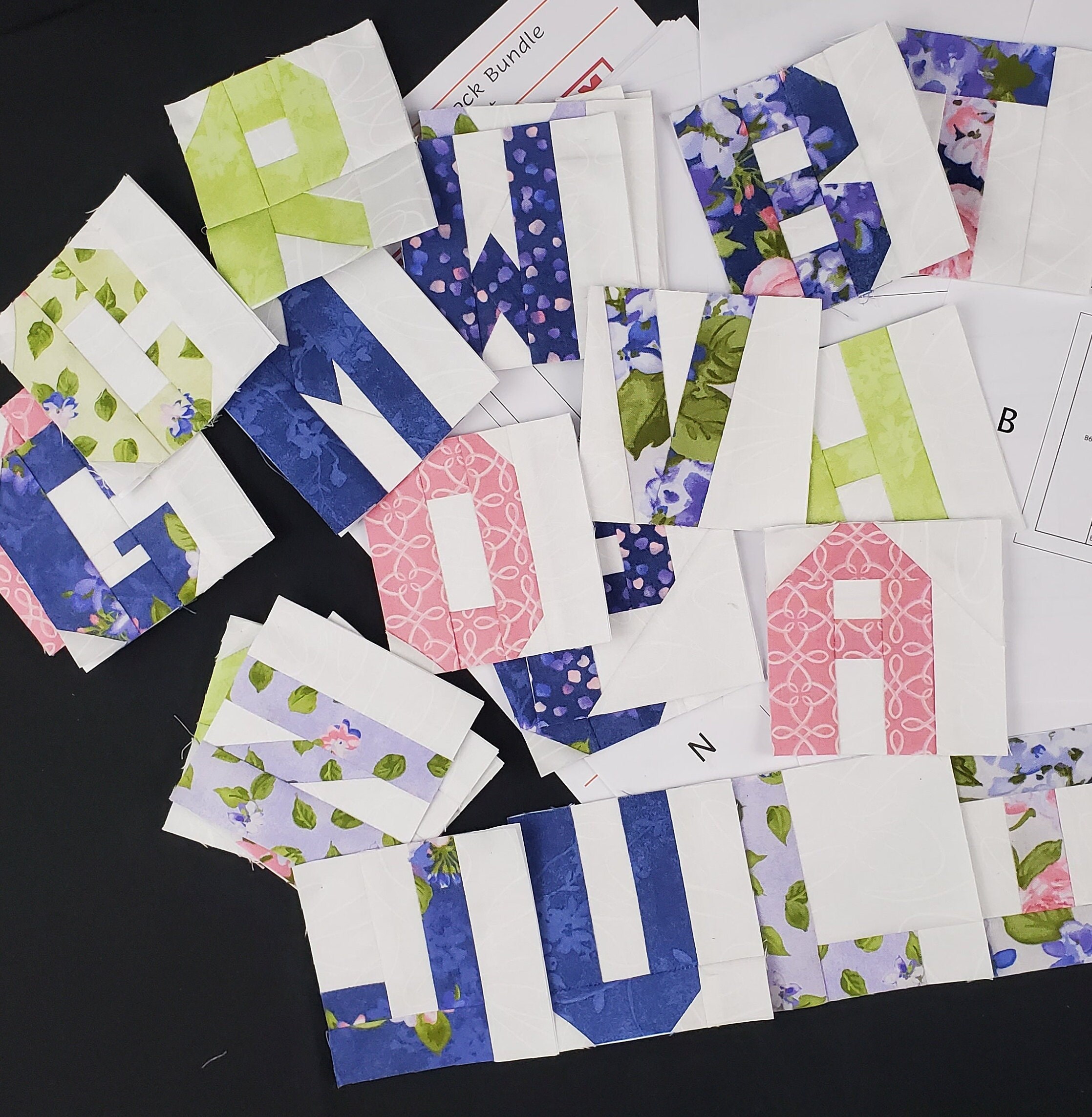 4 Inch Basic Alphabet - FPP Block Bundle - Includes Mini Quilt Pattern ...