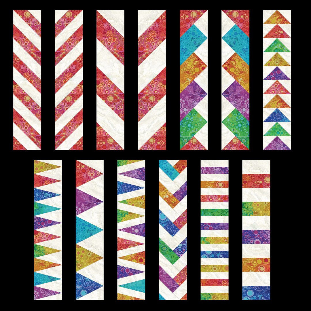 2 Inch Quilt Border Designs —10 FPP Block Bundle Set - Finished Block 2 ...