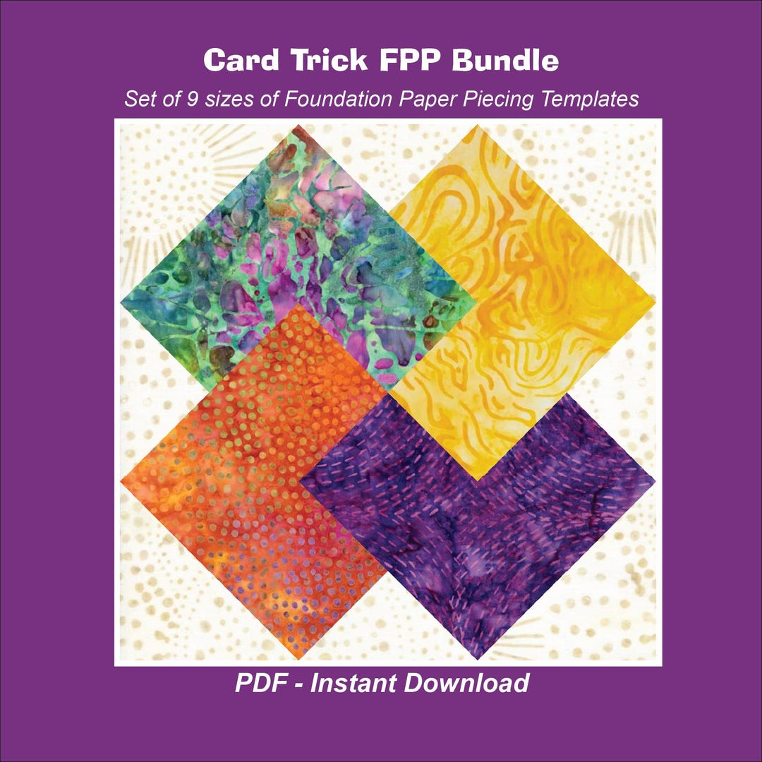 Card Trick —FPP (paper Piecing) Block Bundle - Finished Block Sizes 2 ...