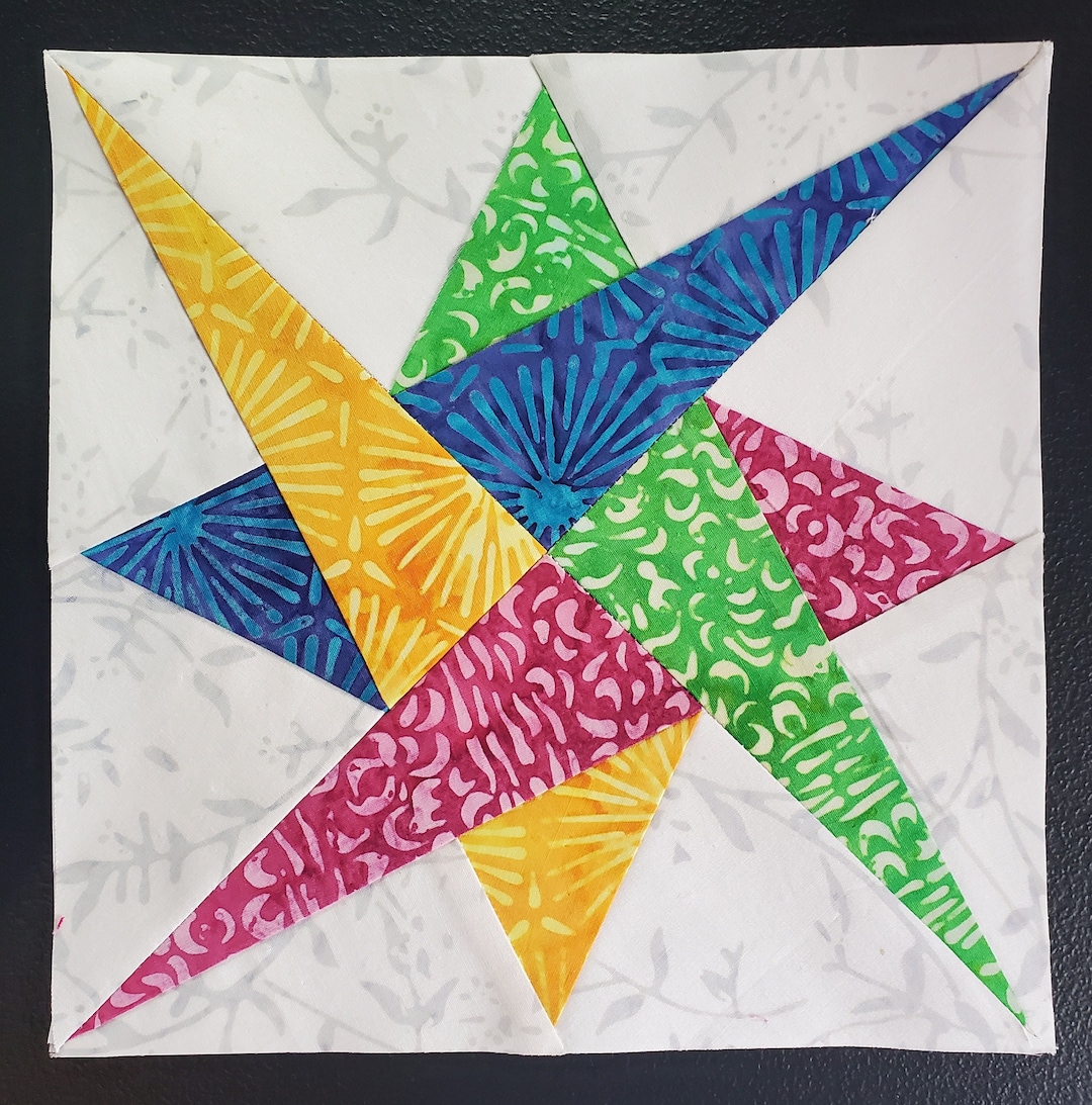 Interwoven Star—fpp Block Bundle Finished Sizes 4”, 5”, 6”, 7” and 8 ...