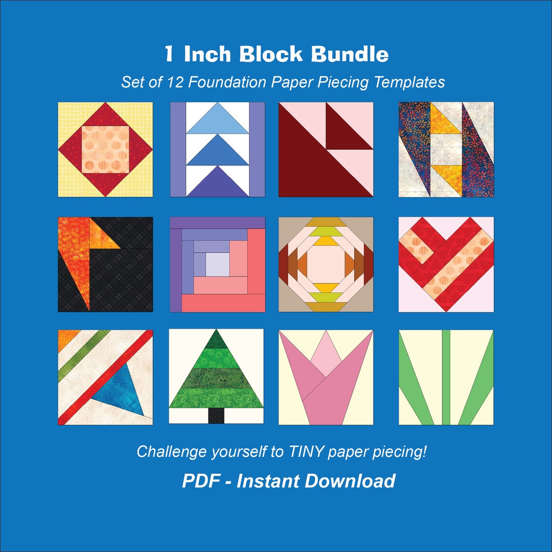 1 Inch Blocks — FPP Foundation Paper Piecing, 12 Block Bundle - Etsy