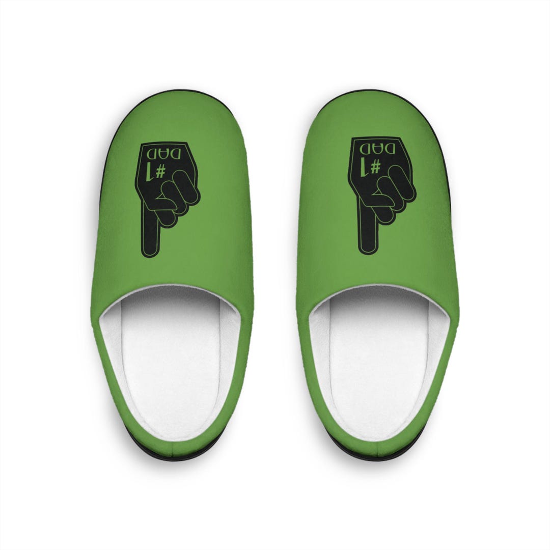 Dad Slippers, Men's Indoor Green Slippers for Home, Funny Father's Day ...
