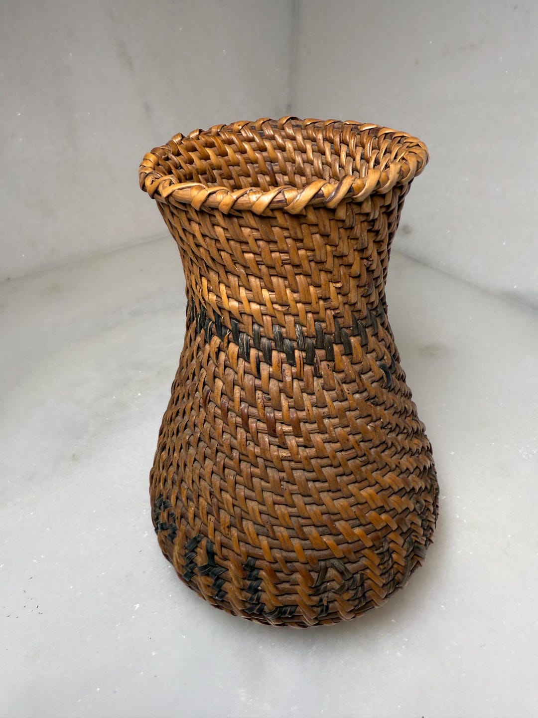 Indigenous Tribal Basket Vintage Palawan Rattan Basket: Hand-woven Vase ...