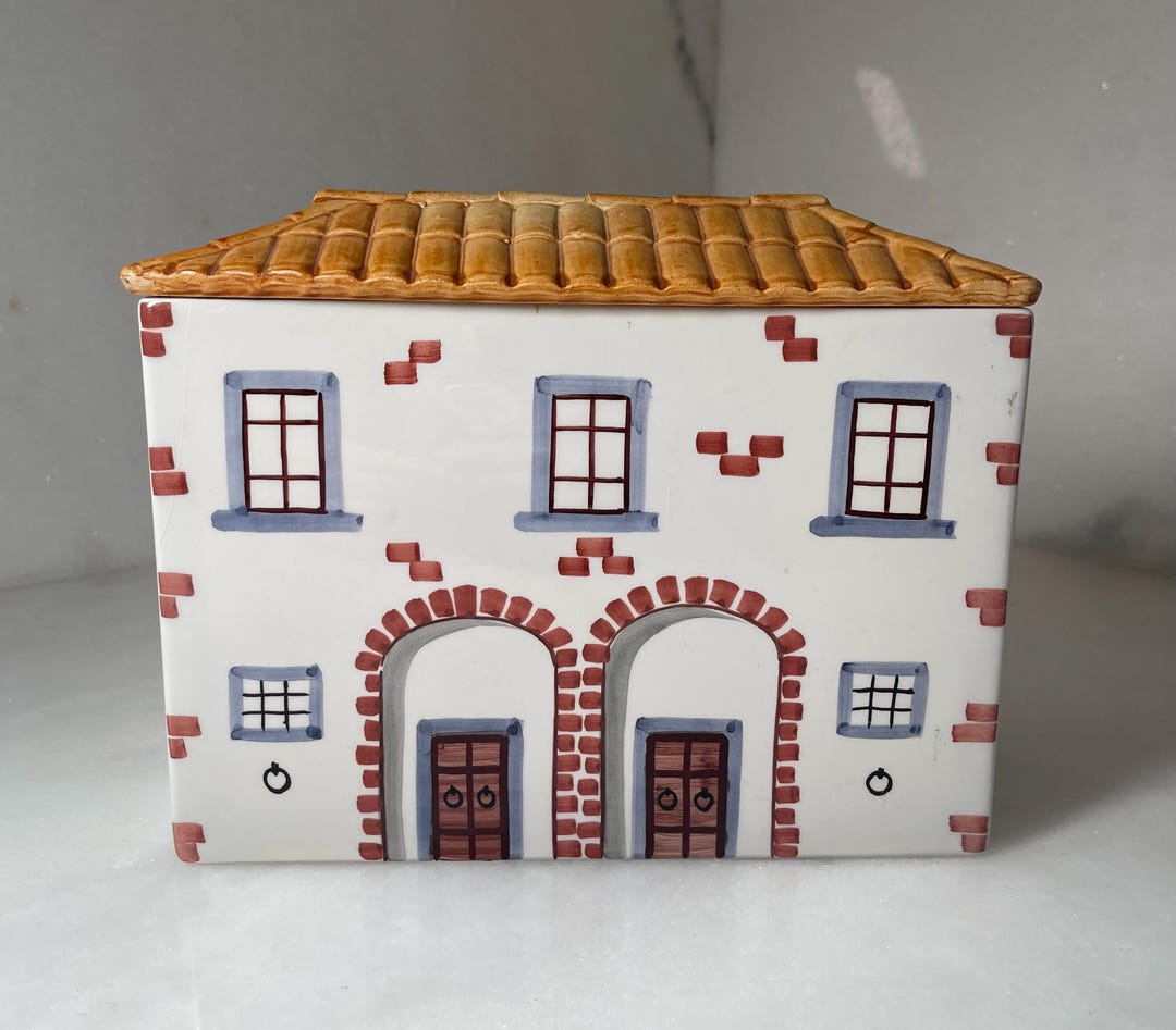 Italian Vintage Cookie Jar Canister Mancer Made in Italy Ceramic ...
