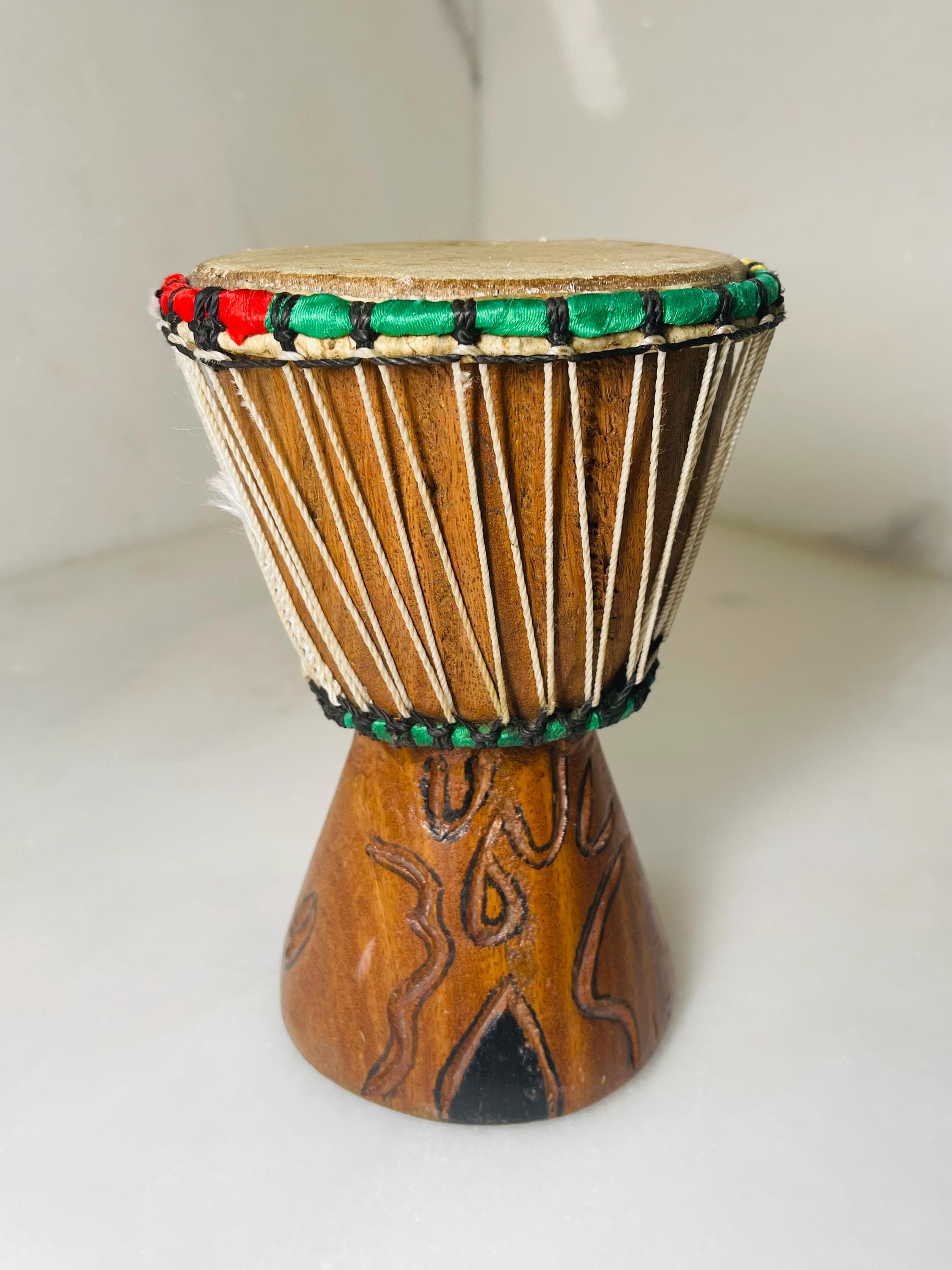 Vintage Hand-carved Djembe Drum - African Solid Wood Instrument - Etsy