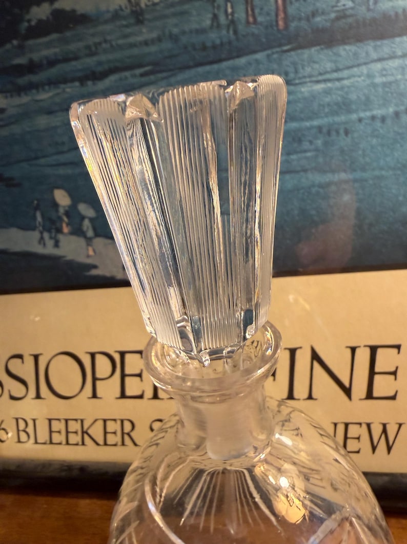 Antique Crystal Decanter Hand Cut Pinwheel Starburst Pattern High ...