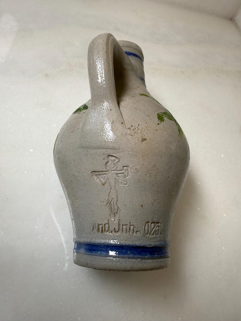 Antique German Westerwald Stoneware Jug, Salt Glazed Kugelbauch Krug ...