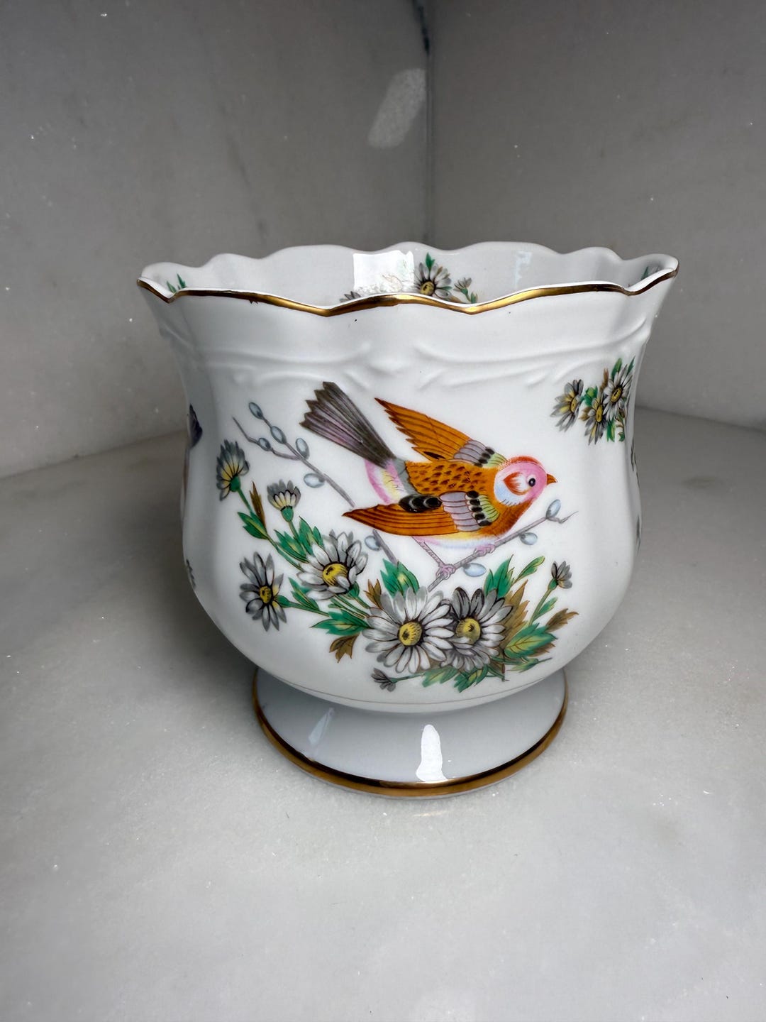 Vintage Lenwile Ardalt (japan) 1950s Hand-painted Porcelain Vase or ...
