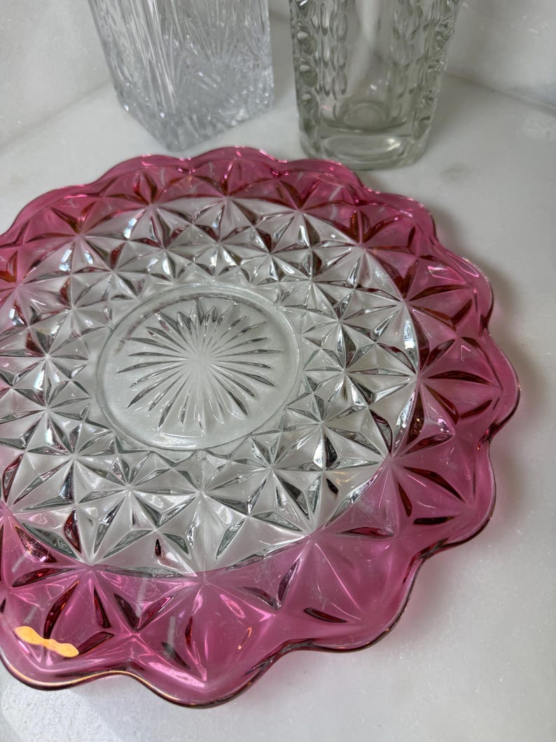 Vintage Tiffin Glass Williamsburg Pattern Cake Plate Platter Torte ...