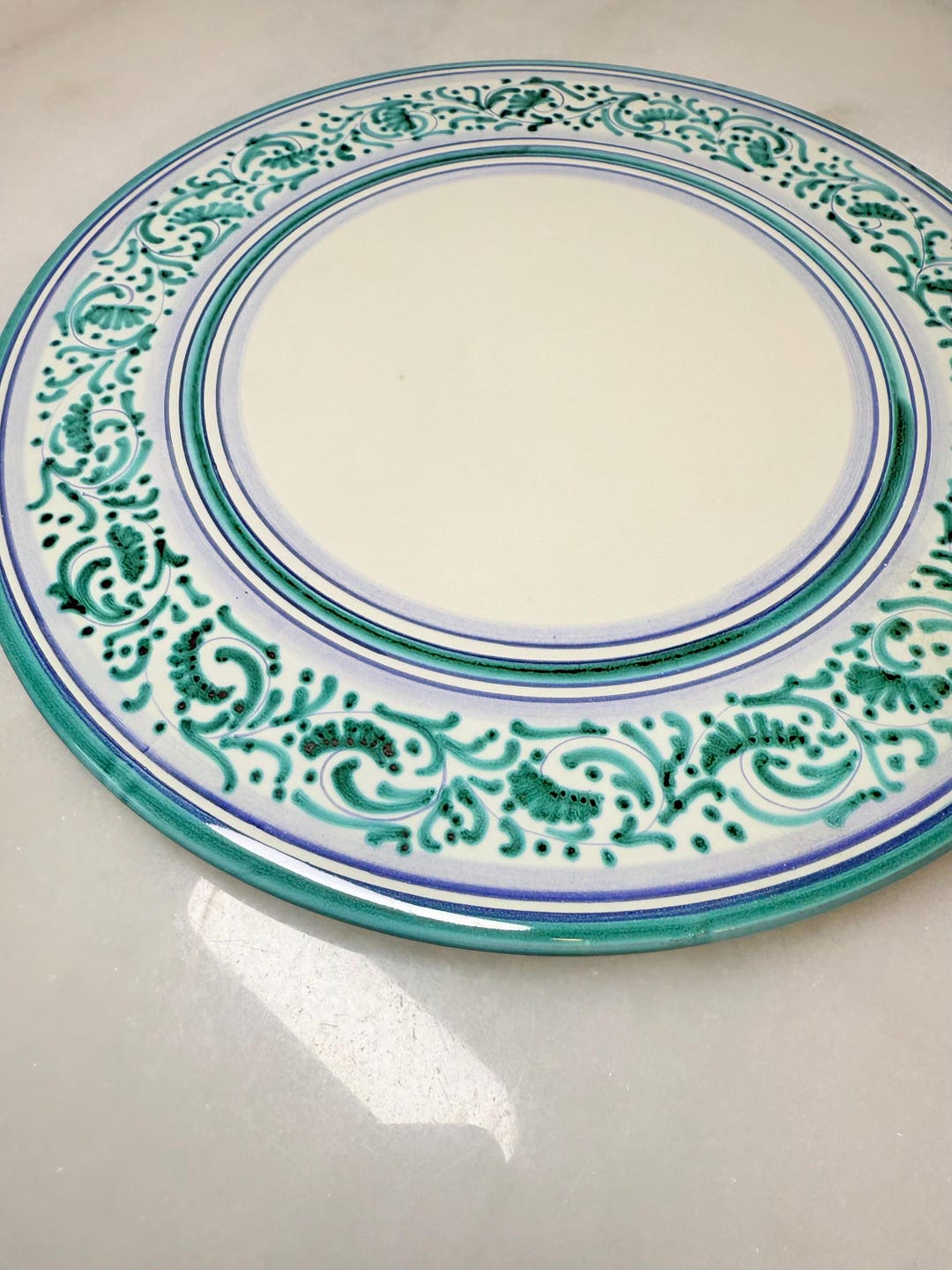 Vintage Italian Majolica Plate in Classic Garofano Carnation Pattern ...