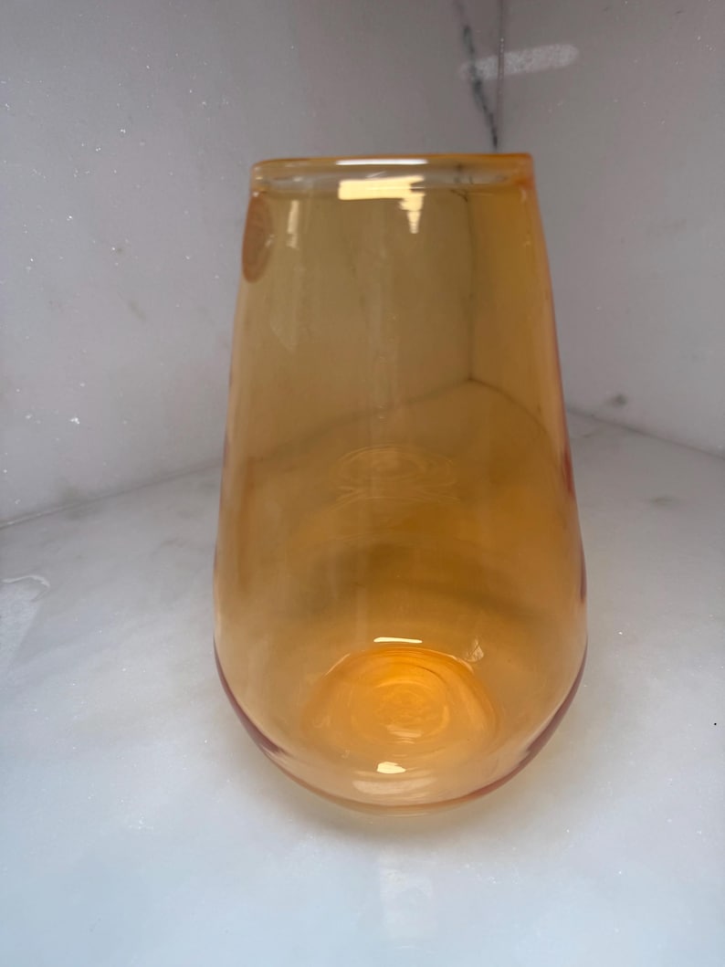 Mid Century Modern Tangerine Orange Hand Blown Glass Vase – VEIP Vox ...