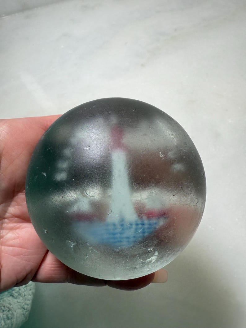 Antique Frit Glass Paperweight Featuring a Seamen's Guide Theme ...