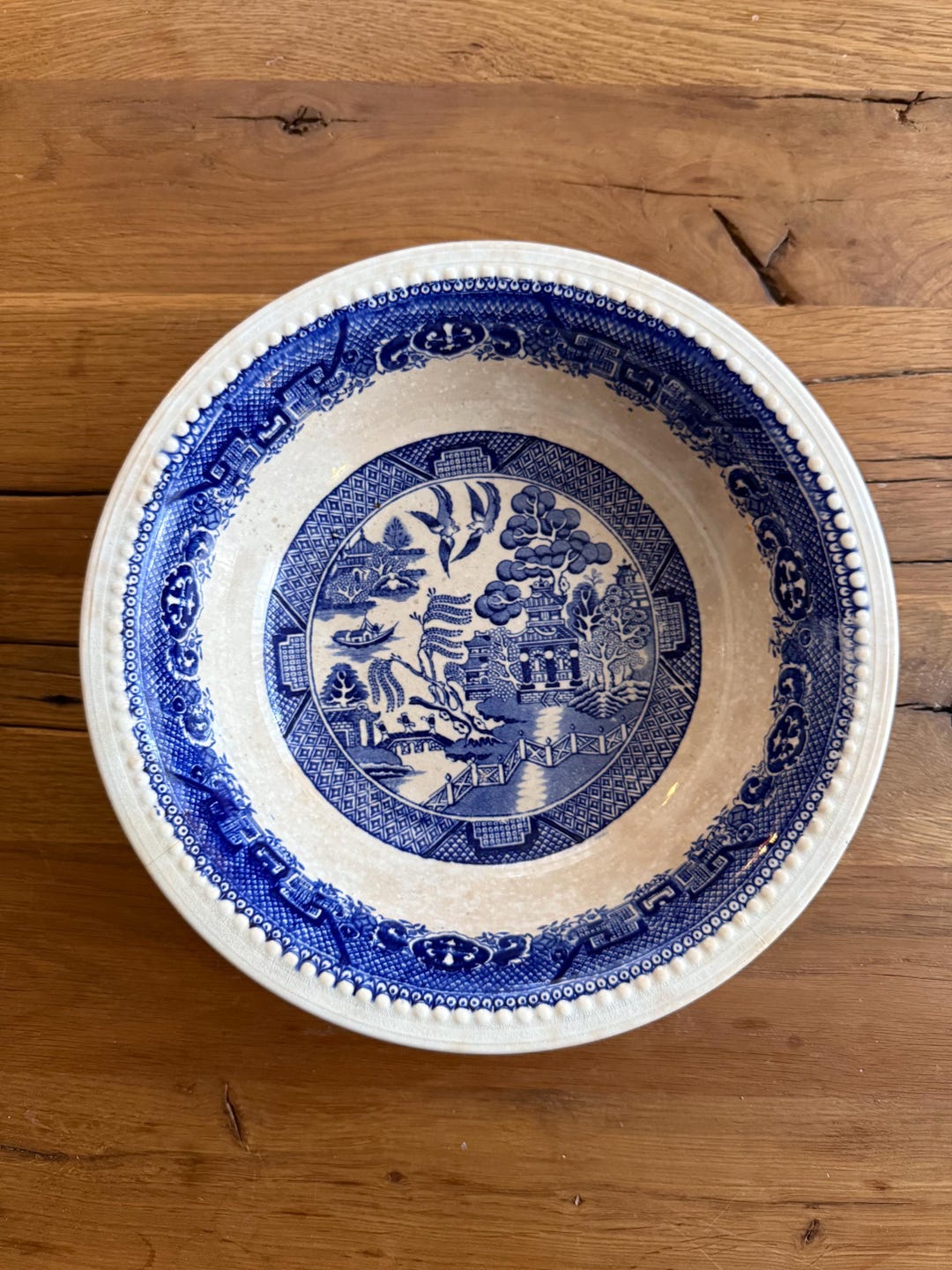 Willow Pattern Antique Large Bowl 1880s Signed Antique From Petrus ...