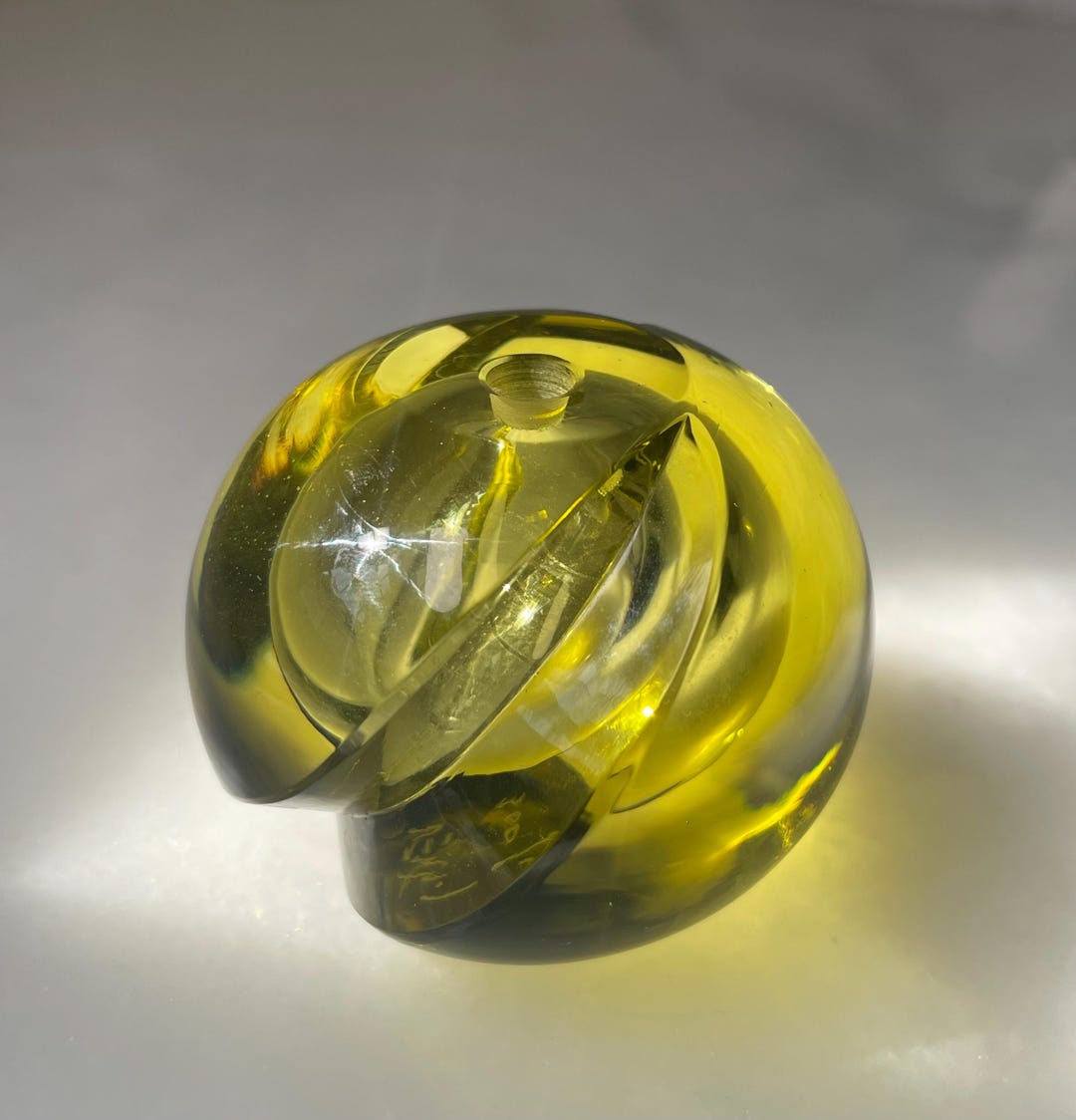 Mid Century Modern Yellow Glass Bud Vase, Hand Crafted Art Deco - Etsy