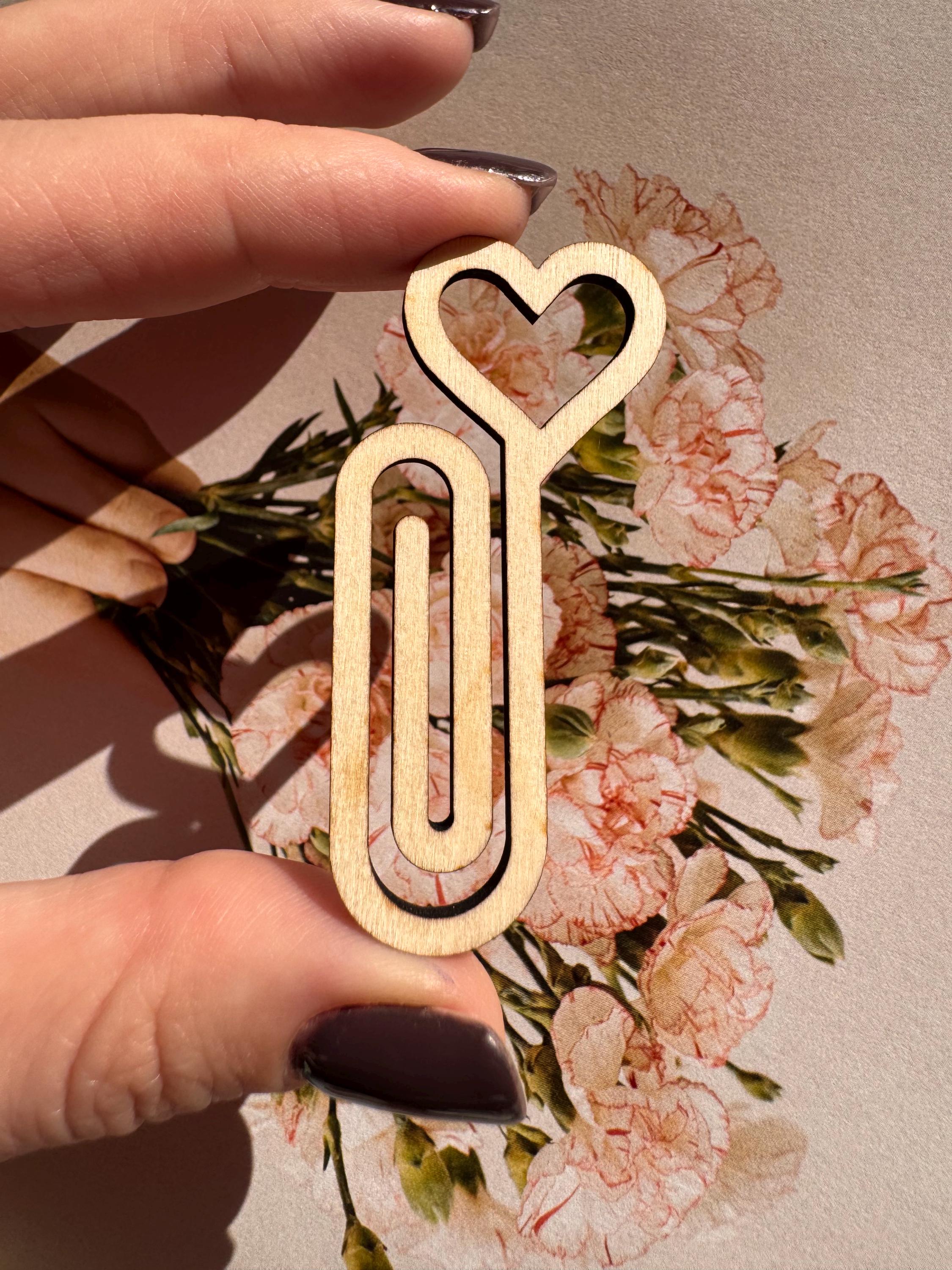 Wooden Heart Paper Clips | Wedding Place Card Clips | Valentine’s Day ...