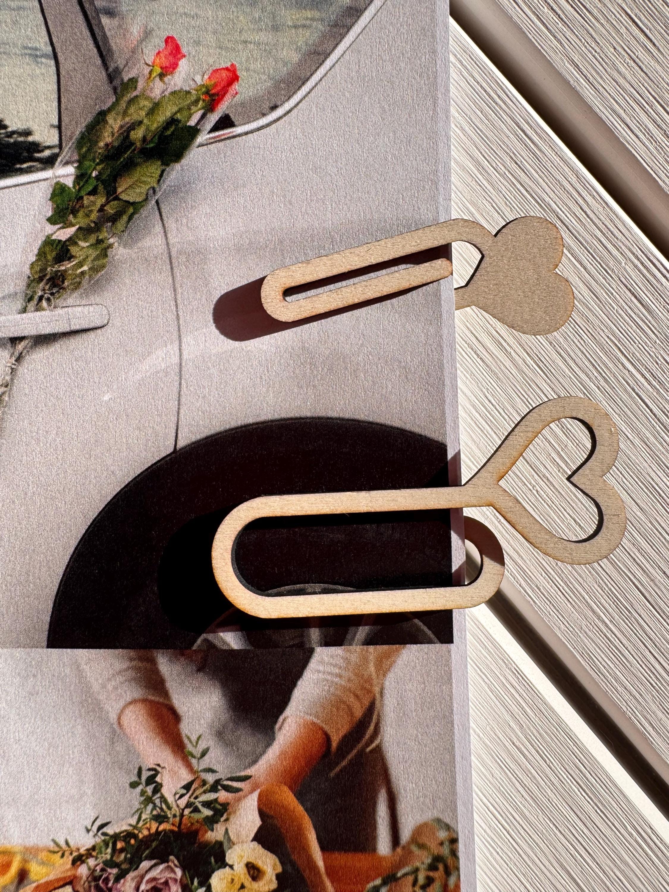 Wooden Heart Paper Clips | Wedding Place Card Clips | Valentine’s Day ...
