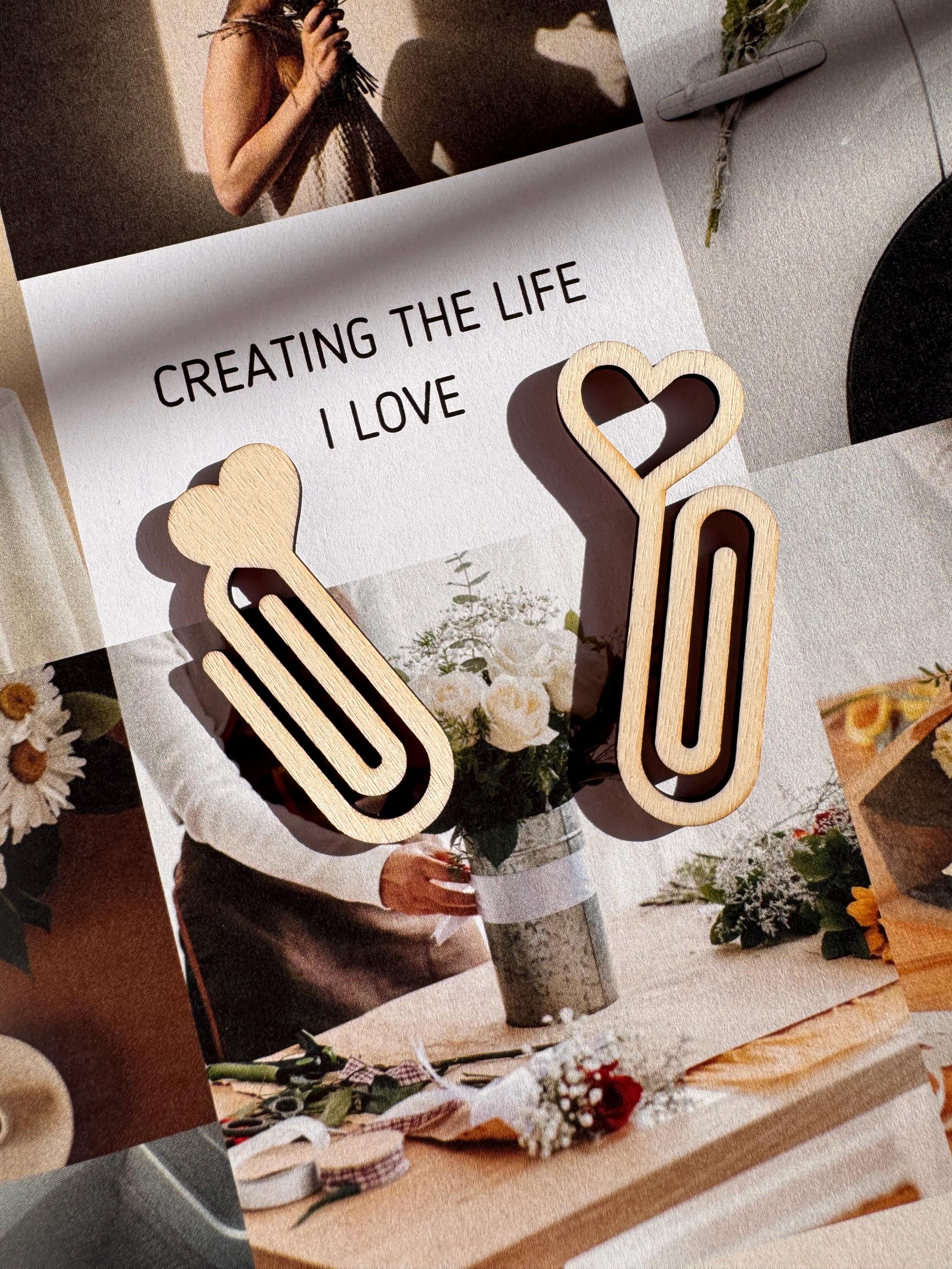 Wooden Heart Paper Clips | Wedding Place Card Clips | Valentine’s Day ...
