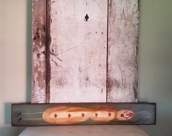 Flying Snowman Angel Painted Wood Sign Primitive Snowman Primitive ...