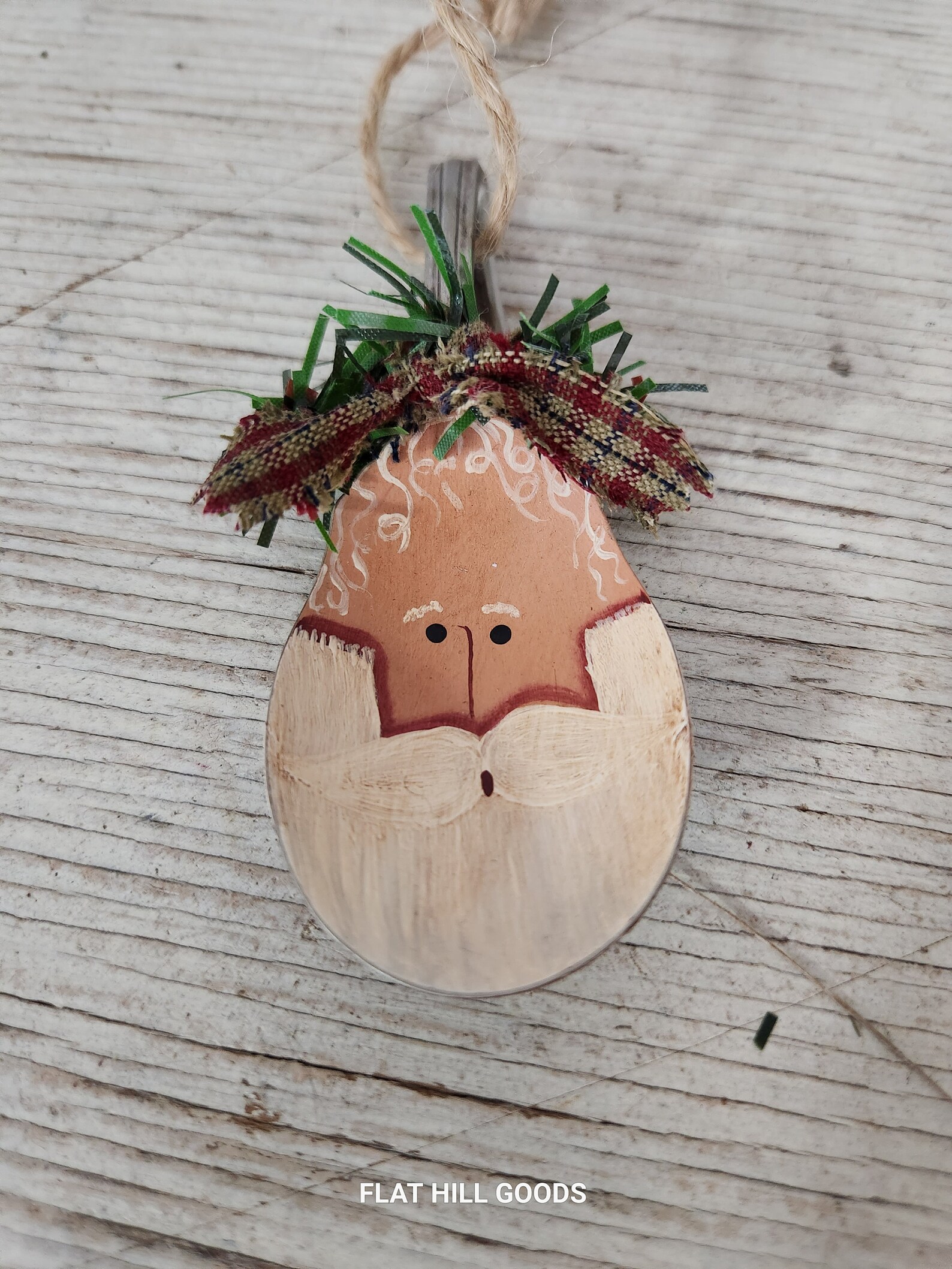 Primitive Santa Ornament Rustic Santa Ornament Painted Vintage Spoon ...