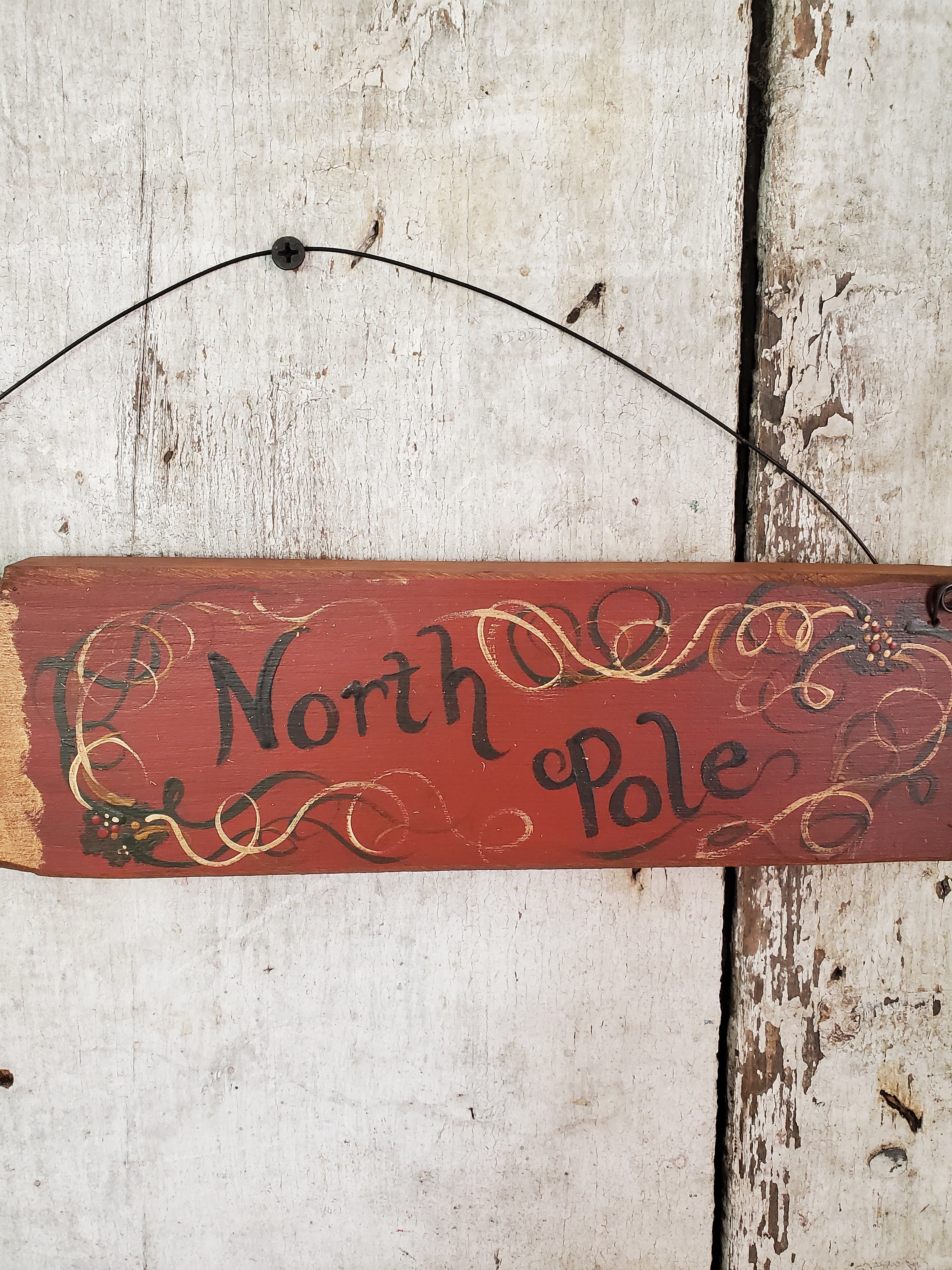 Primitive North Pole Hand Sign Rustic North Pole Wood Sign - Etsy